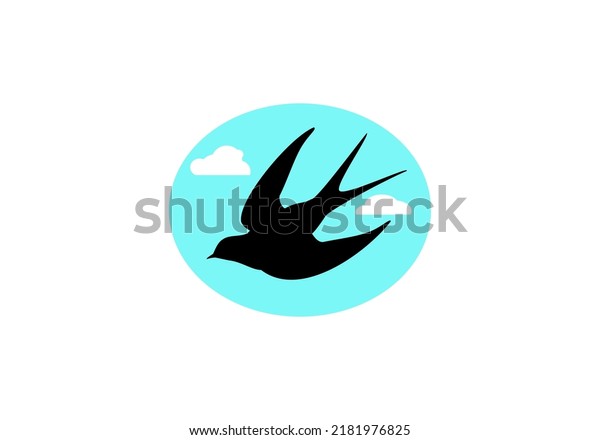 Walet Bird Logo Simple Silhoutte Design: เวกเตอร์สต็อก (ปลอดค่า ...