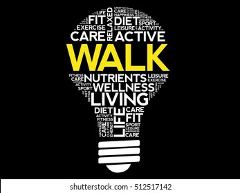 Walk Bulb Word Cloud Collage Health Stock Vector (Royalty Free ...