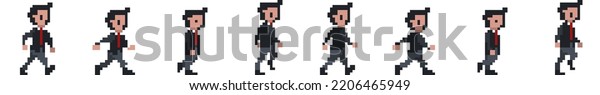 Walk Cycle Animation Frames Male Businessperson Stock Vector (Royalty ...