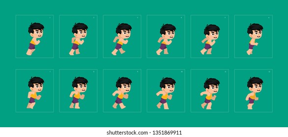 Walk Cycle Animation Sprite Sheets Walking: เวกเตอร์สต็อก (ปลอดค่า ...