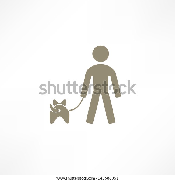 Walk Dog Icon Stock Vector (Royalty Free) 145688051