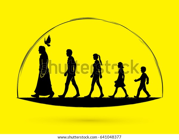 Walk Jesus Follow Jesus Graphic Vector Stock Vector (Royalty Free ...