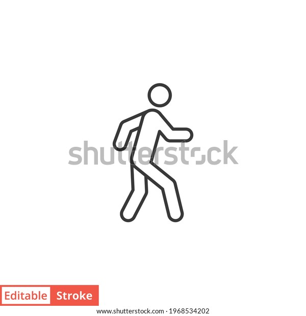 Walk Line Icon Simple Outline Style Stock Vector (Royalty Free ...