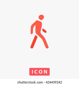 Walk Man Icon Vector: vector de stock (libre de regalías) 424439242 ...