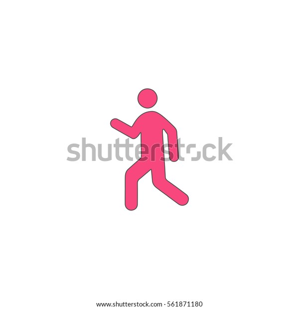 Walk Pink Vector Icon Black Contour Stock Vector (Royalty Free ...