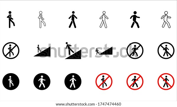 Walk Vector Icon Set Walk Icon Stock Vector (Royalty Free) 1747474460 ...