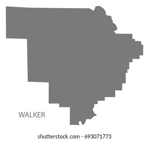Walker County Map Alabama Usa Grey Stock Vector (Royalty Free ...