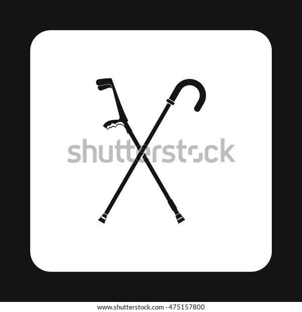 Walking Cane Icon Simple Style Isolated Stock Vector (Royalty Free ...