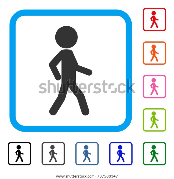 Walking Child Icon Flat Gray Pictogram Stock Vector (Royalty Free ...