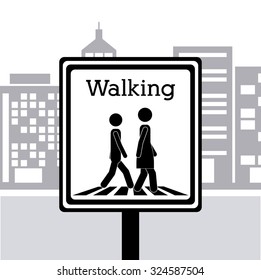 Walking Concept Pictogram Design Vector Illustration: เวกเตอร์สต็อก ...