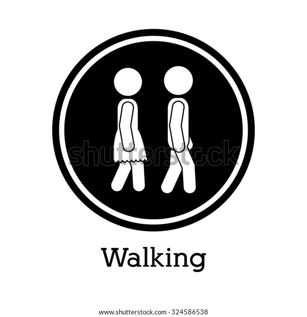 Walking Concept Pictogram Design Vector Illustration Stock Vector ...