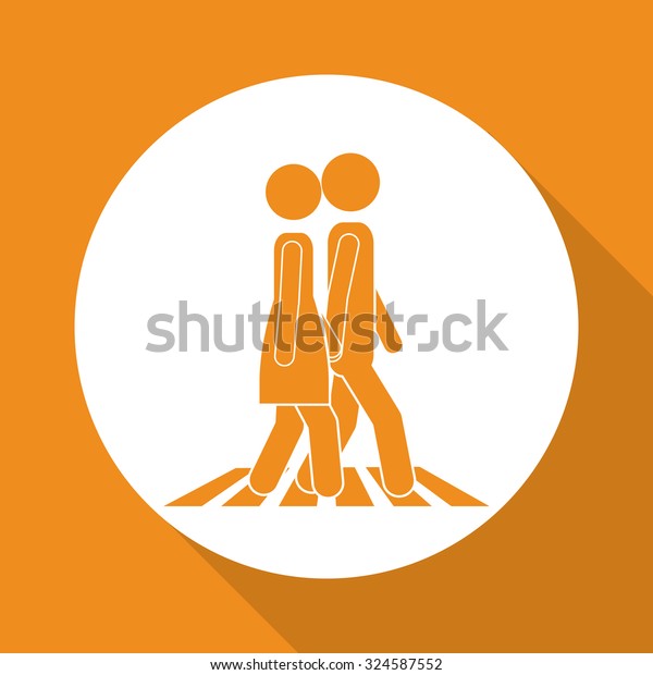 Walking Concept Pictogram Design Vector Illustration Stock Vector ...