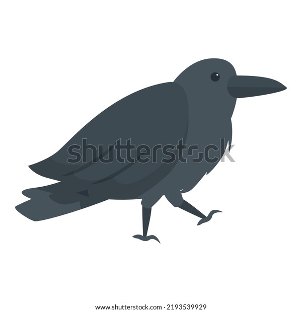 Walking Crow Icon Cartoon Vector Feather Stock Vector (Royalty Free ...