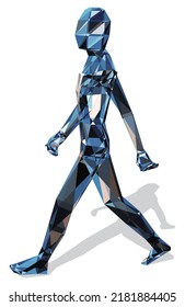 Walking Diamond Man Vector Illustration Stock Vector (Royalty Free ...