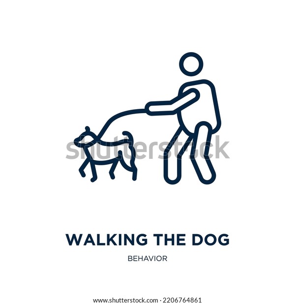 Walking Dog Icon Behavior Collection Thin Stock Vector (Royalty Free ...