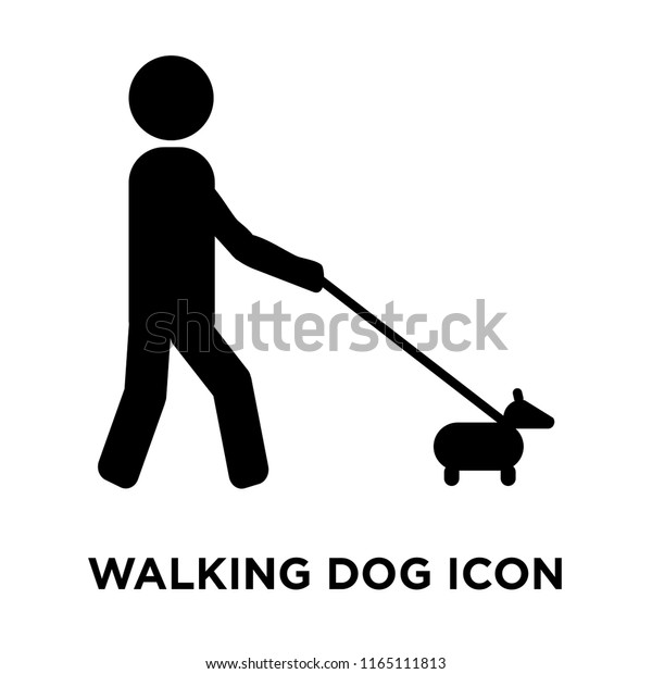 Walking Dog Sign Icon Vector Isolated Stock Vector (Royalty Free ...