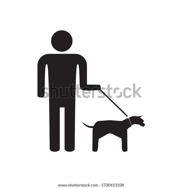 Walking Dog Sign Symbol Vector Pictogram Stock Vector (Royalty Free ...