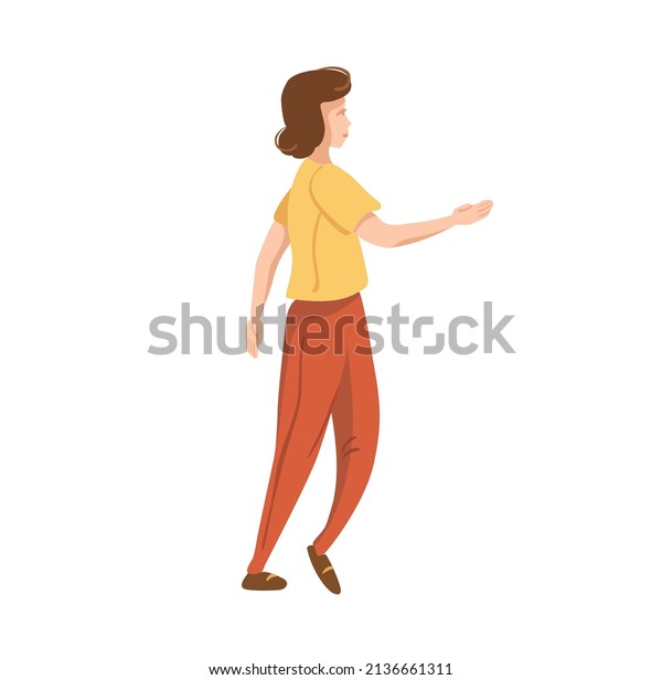 Walking Female Character Simple Vector Flat Stock Vector (Royalty Free ...