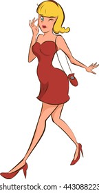 Walking Lady Stock Vector (Royalty Free) 443088223 | Shutterstock
