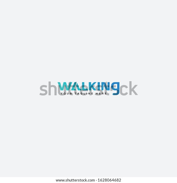 Walking Logo Design Lettering Walking Walk Stock Vector (Royalty Free ...
