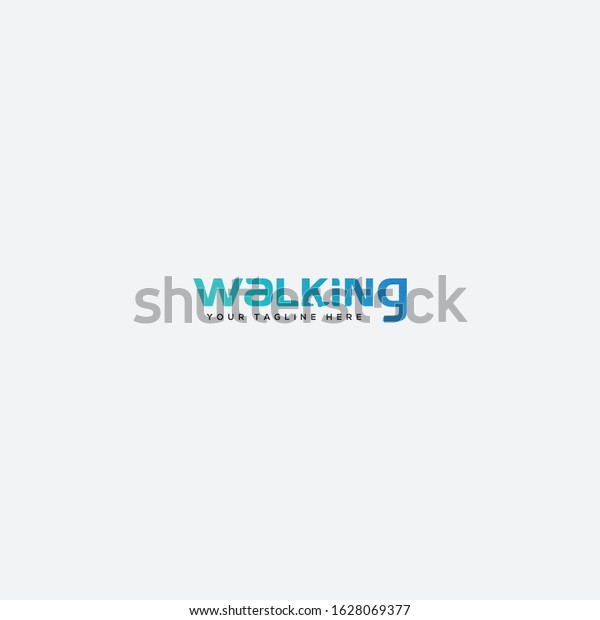 Walking Logo Design Lettering Walking Walk Stock Vector (Royalty Free ...