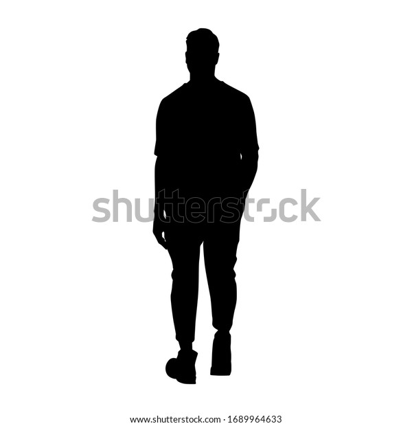 Walking Man Front View Isolated Vector Stock Vector (Royalty Free ...
