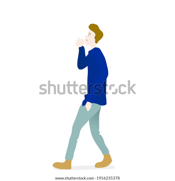Walking Skinny Man Vector Illustration Stock Vector (Royalty Free ...