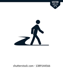 Walking Stick Man Icon Collection Glyph Stock Vector (Royalty Free ...