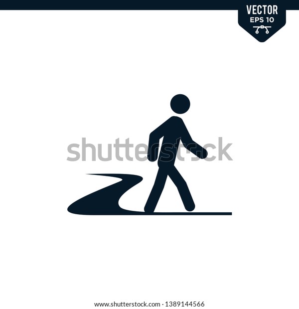 Walking Stick Man Icon Collection Glyph Stock Vector (Royalty Free ...