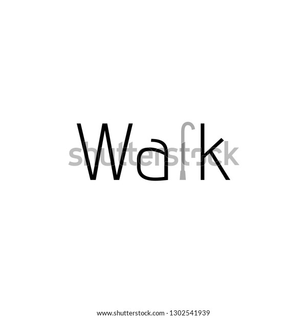 Walking Stick Shape Word Walk Vector Stock Vector (Royalty Free) 1302541939