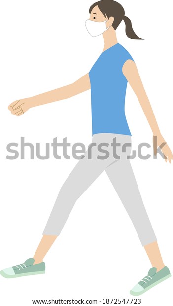 Walking Woman Illust Vector Stock Vector (Royalty Free) 1872547723 ...