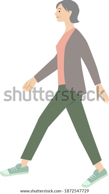 Walking Woman Illust Vector Stock Vector (Royalty Free) 1872547729 ...