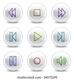 Walkman Web Colour Icons White Circle Stock Vector (Royalty Free ...
