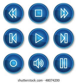 Walkman Web Icons Blue Circle Buttons Stock Vector (Royalty Free ...