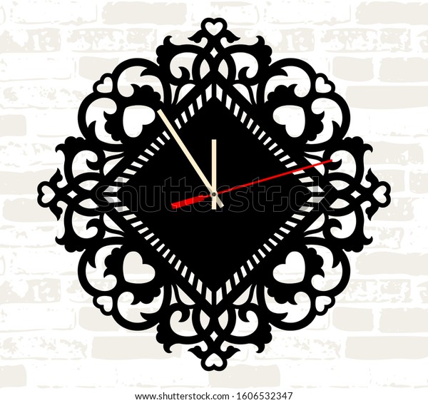 Wall Clock Filigree Template Digital Cut Stock Vector (Royalty Free ...