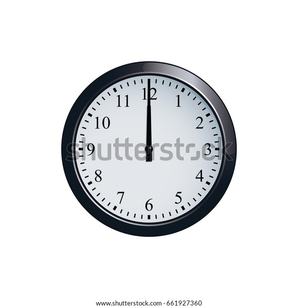 Wall clock set at 12 o'clock