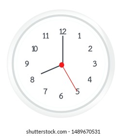 Wall Clock Telling Time Eight Oclock Stock Vector (Royalty Free ...