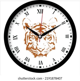 Wall Clock Vectors Tiger Symbols Ready Stock Vector (Royalty Free ...