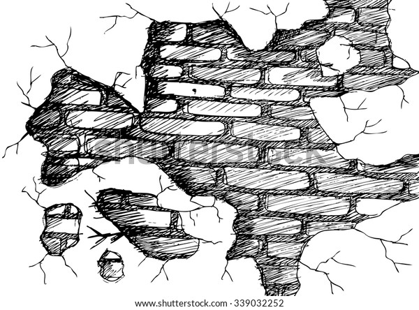 Wall Cracks Vector Sketch Illustration 库存矢量图（免版税）339032252 | Shutterstock