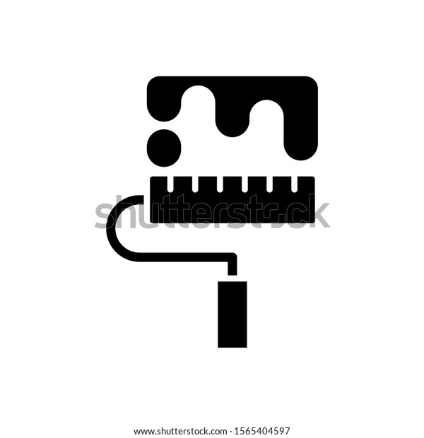 Wall Painting Icon Black Flat Design Stock Vector (Royalty Free ...