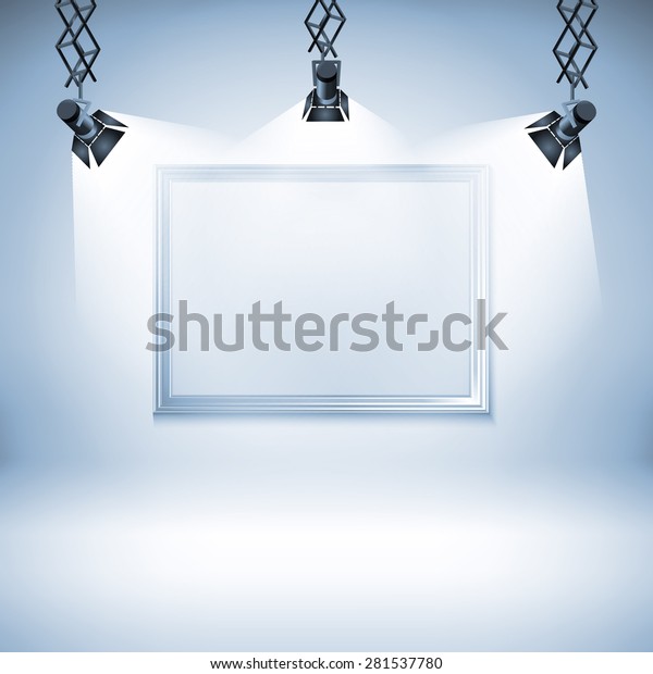 Wall Picture Vector Illustration Spotlight Light Stock Vector (Royalty ...