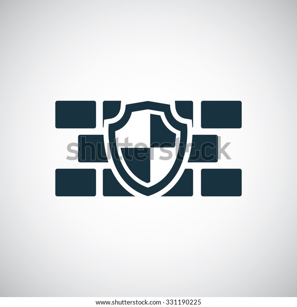Wall Shield Icon On White Background Stock Vector (Royalty Free ...