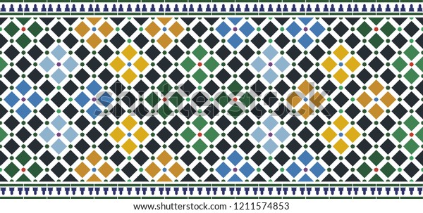 Wall Tiles Alhambra Design: vector de stock (libre de regalías ...