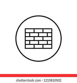 Wall Vector Icon Build Symbol Simple Stock Vector (Royalty Free ...
