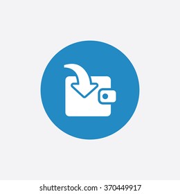 Wallet Arrow Receive Icon On White Stock Vector (Royalty Free) 370449893