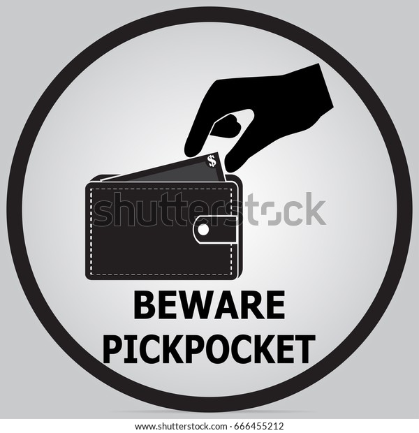 Wallet Hand Beware Pickpocket Icon Safety Stock Vector (Royalty Free ...
