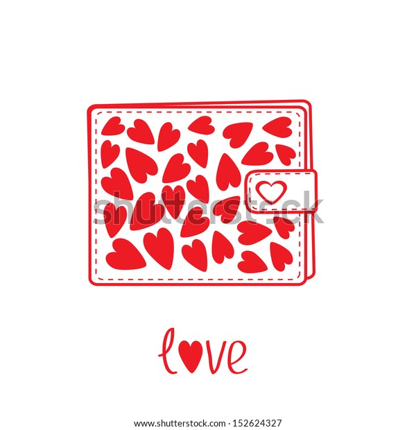 Wallet Hearts Inside Card Vector Illustration Stock Vector (Royalty ...