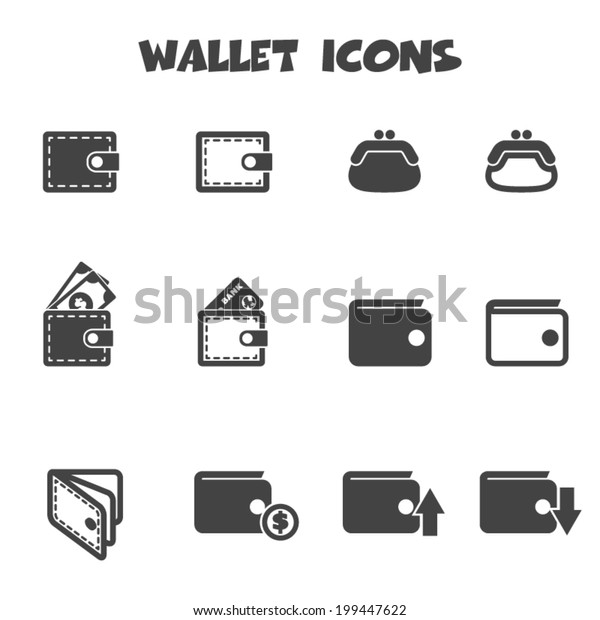 Wallet Icons Mono Vector Symbols Stock Vector (Royalty Free) 199447622