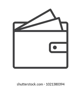 Wallet Outline Icon Stock Vector (Royalty Free) 1021380394 | Shutterstock
