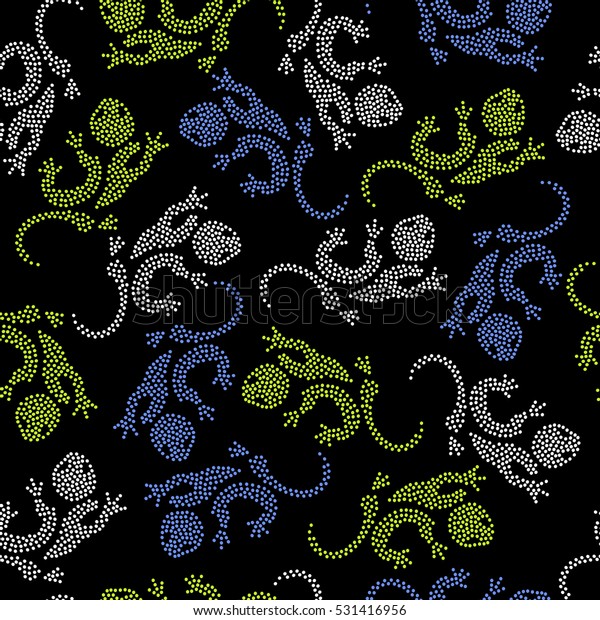 Wallpaper Illustration Lizard Background Seamless Textile Stock Vector ...